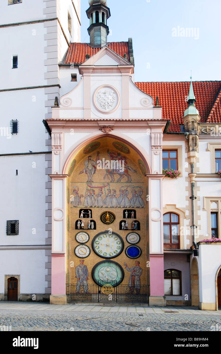 town hall and astronomical clock Olomouc Northern Moravia Czech ...