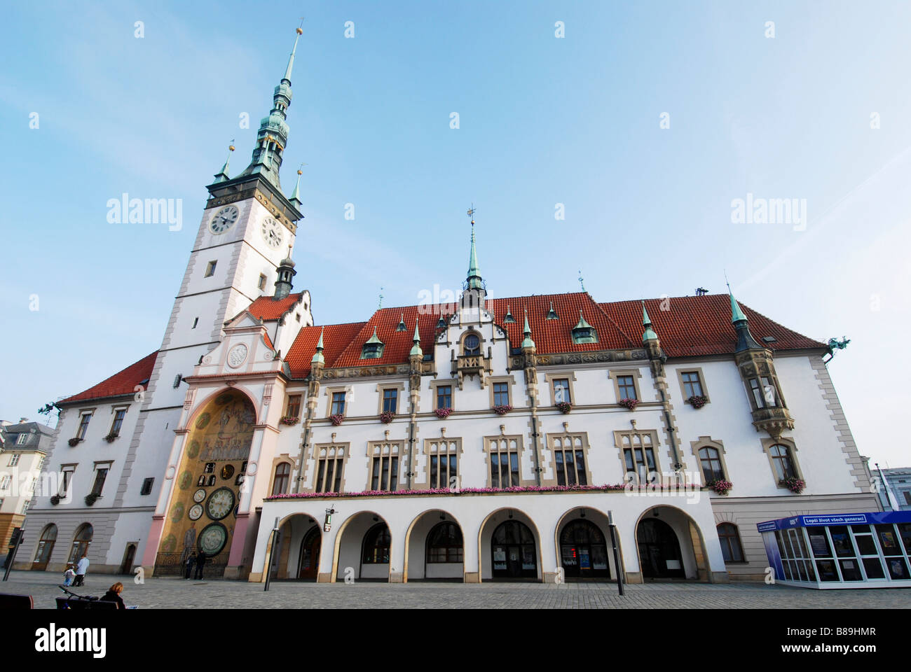 town hall and astronomical clock Olomouc Northern Moravia Czech ...