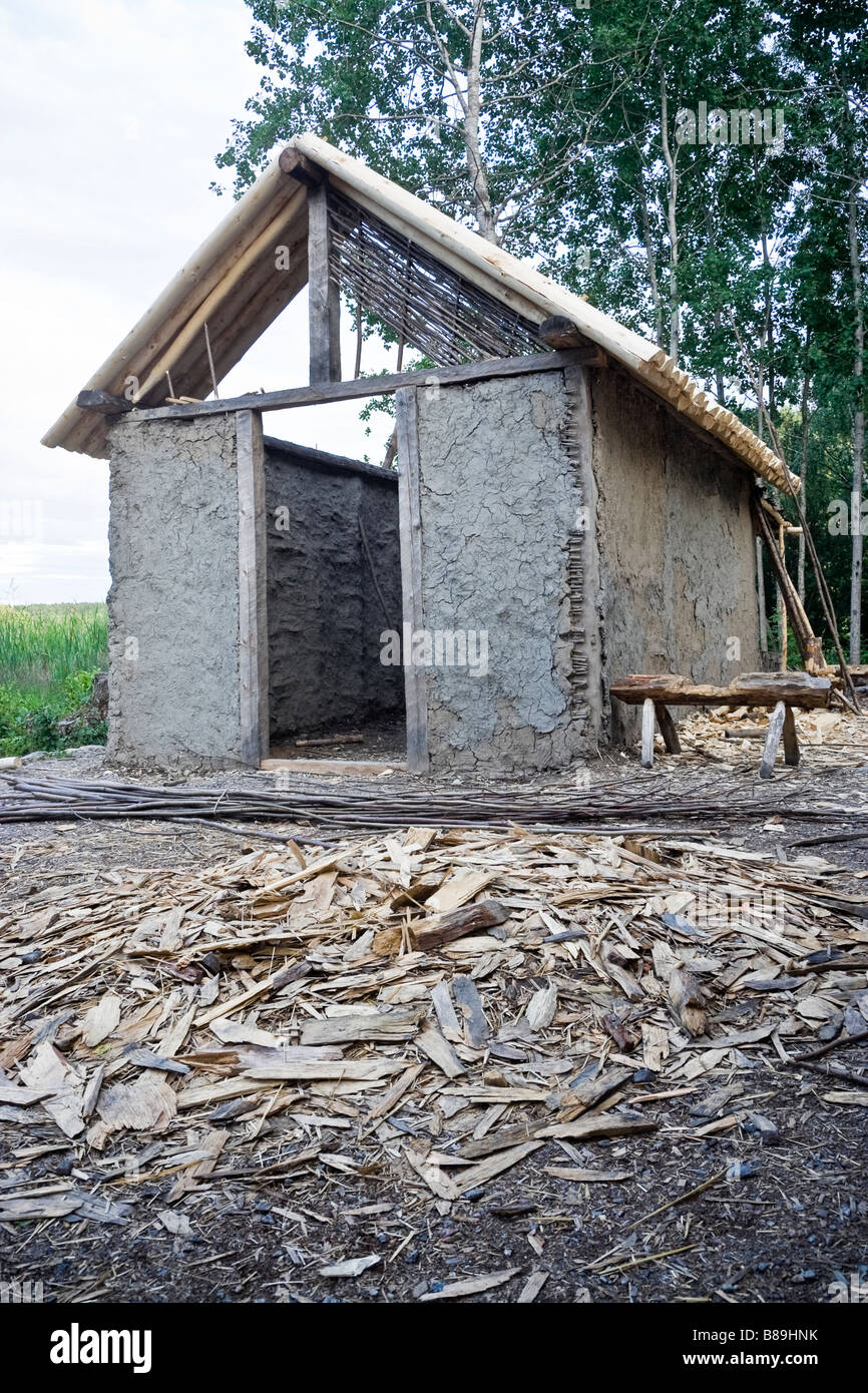 wooden hand build house Stock Photo - Alamy