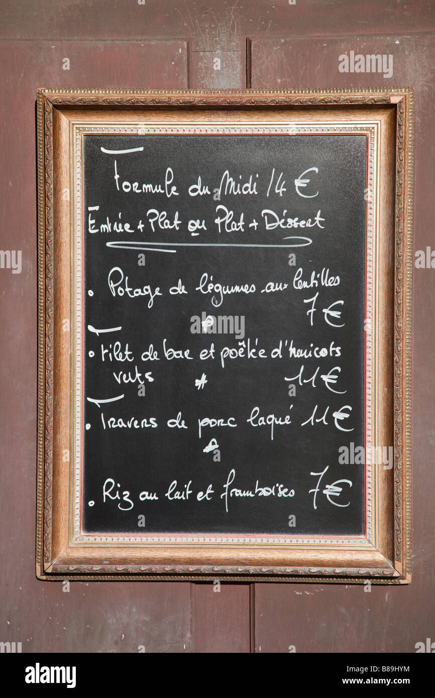 Typical Parisian lunchtime menu Stock Photo - Alamy