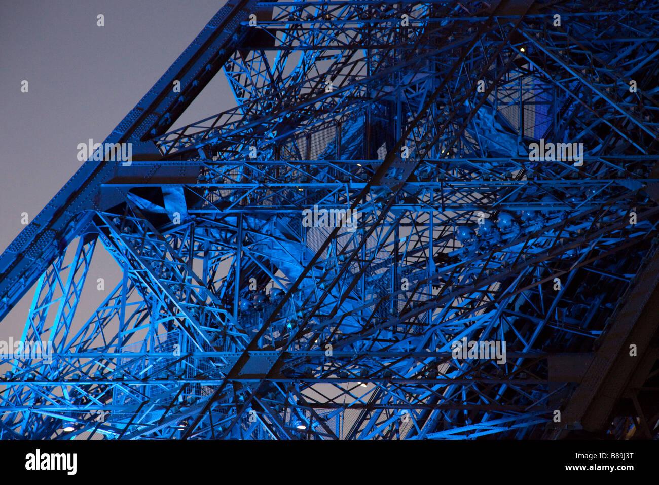 Detail of Eiffel Tower leg at dusk Stock Photo - Alamy