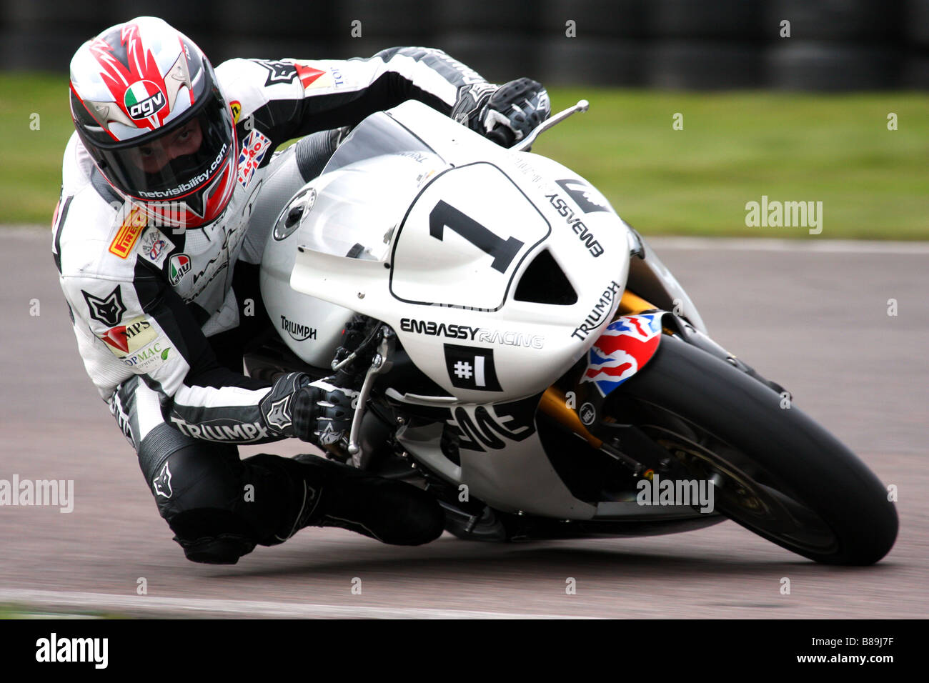 Glen Richards, Triumph 675cc. Mallory race of the Year Stock Photo - Alamy