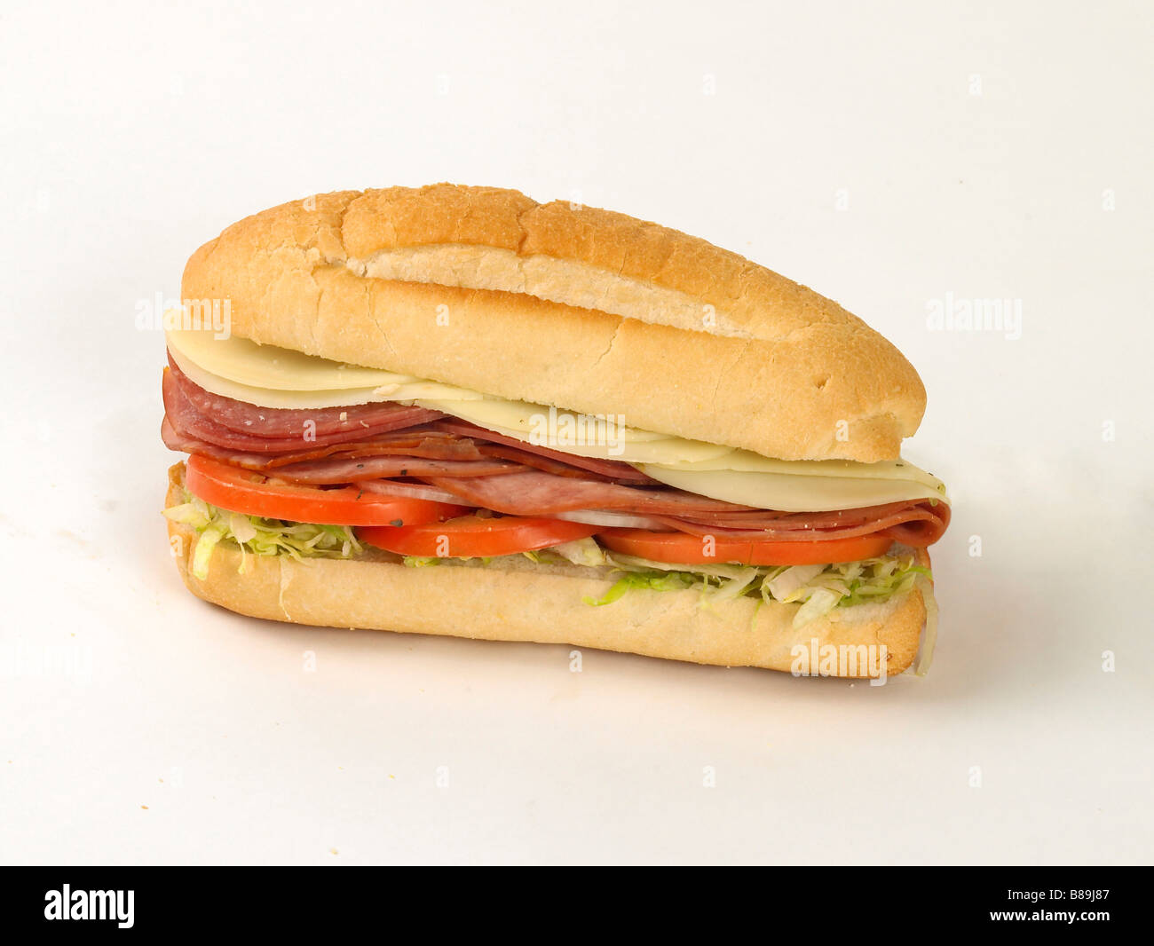 six 6" italian style deli sub sandwich Stock Photo - Alamy