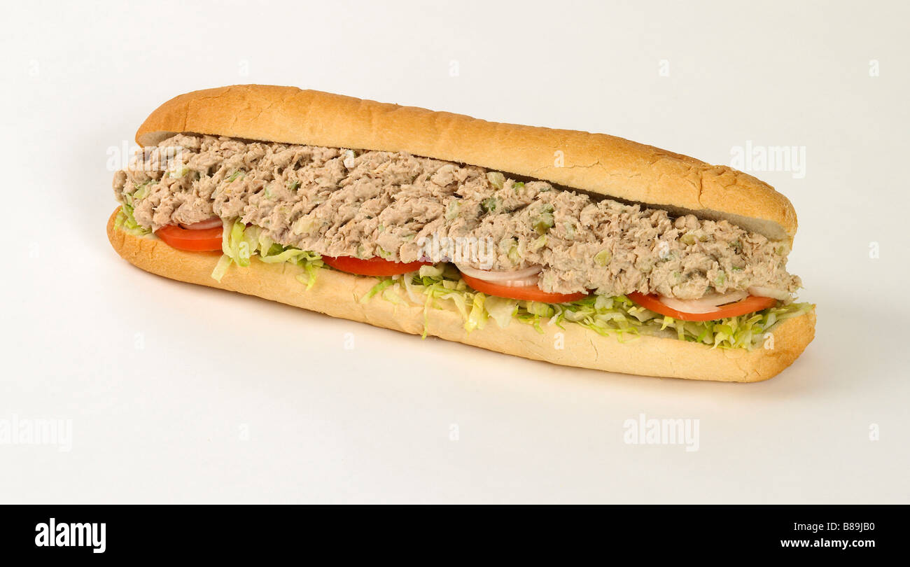 12" foot long deli tuna salad sub sandwich party Stock Photo - Alamy