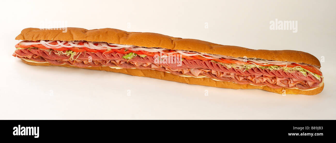 3 ft. Italian deli party sub sandwich Stock Photo - Alamy