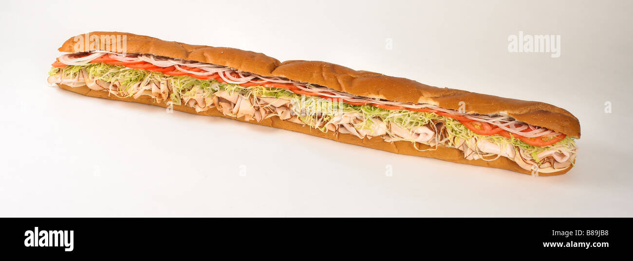 turkey 3 ft deli. party sub sandwich Stock Photo - Alamy