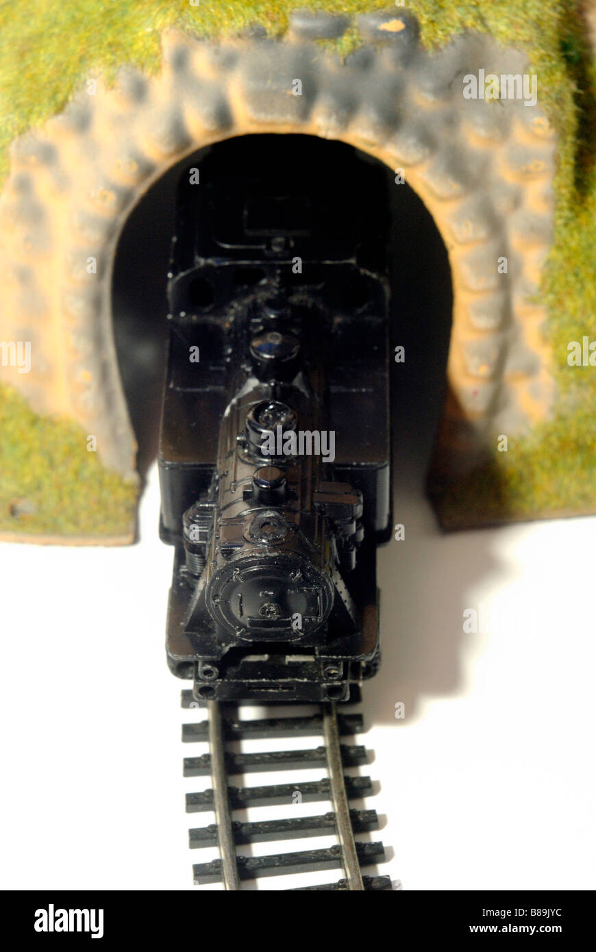 Steam locomotive engine model railway cut out still life Stock Photo ...