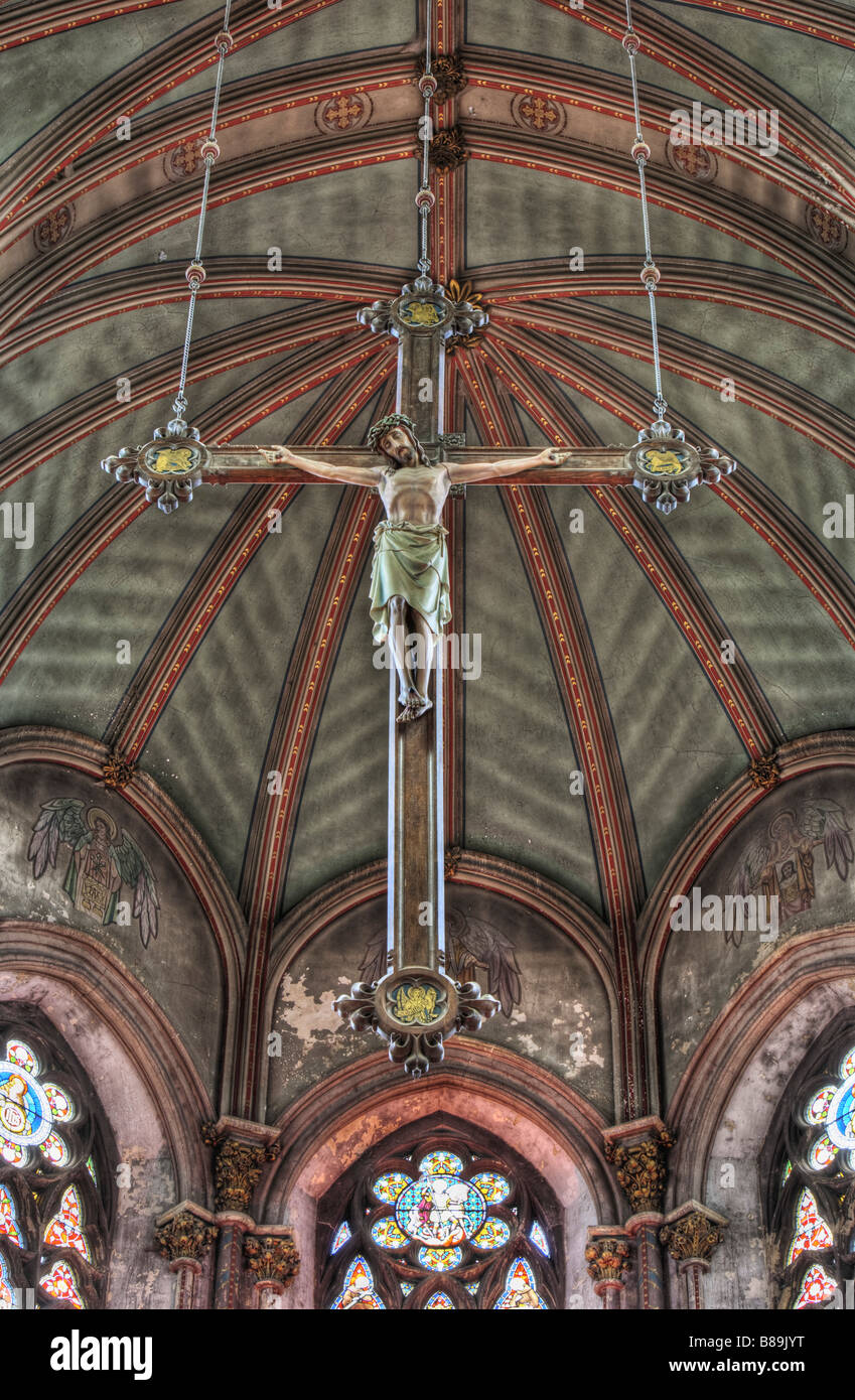 HDR: Christ on the cross. Gorton Monastery, Gorton, Greater Manchester ...
