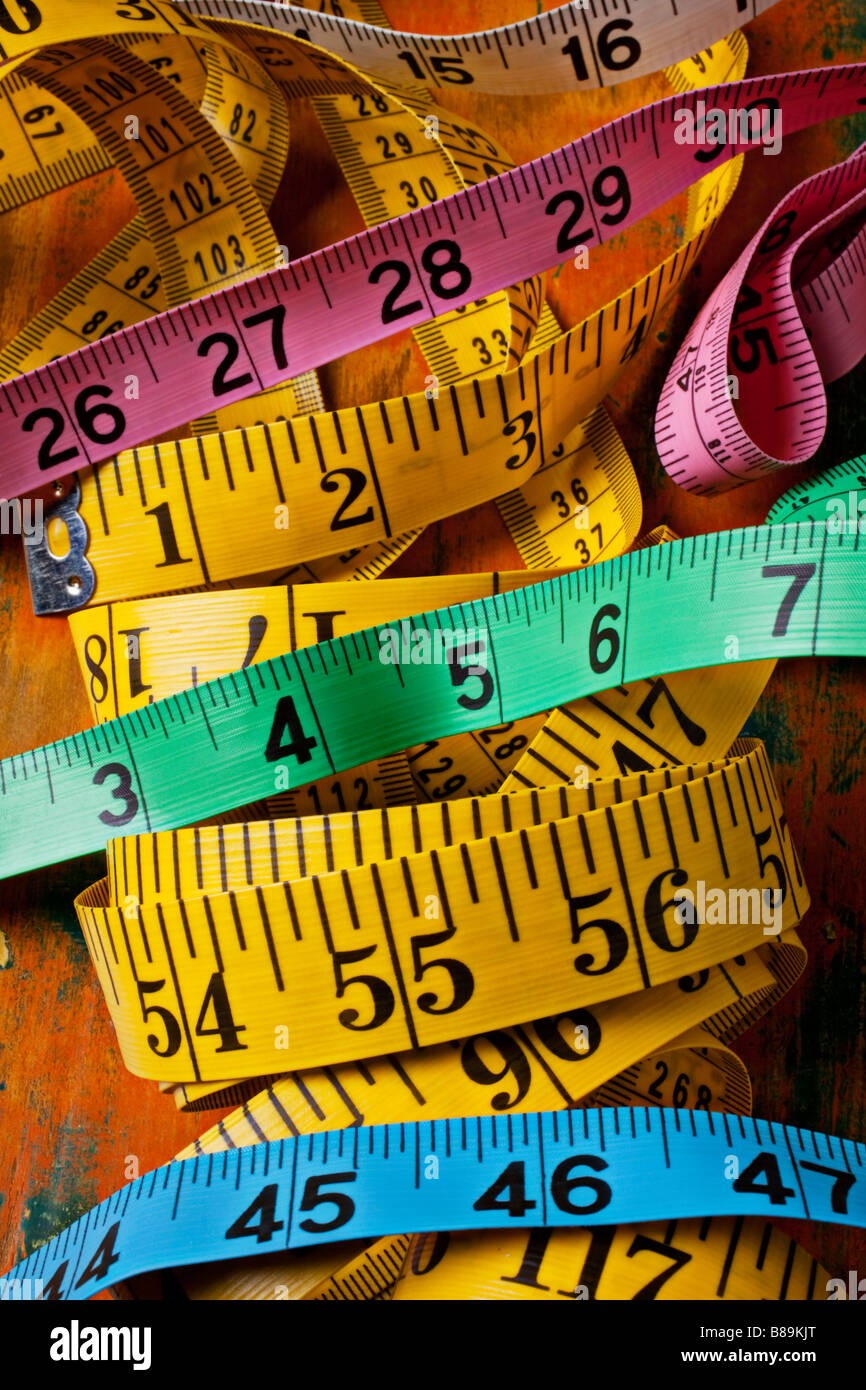 Tape measures measure number numbers inches feet hi-res stock ...