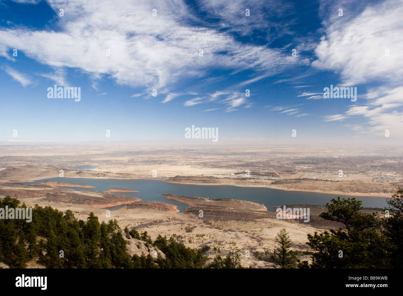 Views of Horsetooth Reservoir and Fort Collins Colorado from atop ...