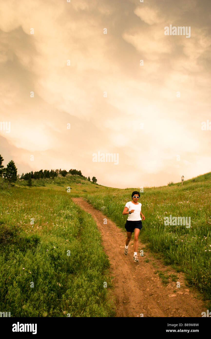 Women trail running on stadium hi-res stock photography and images - Alamy