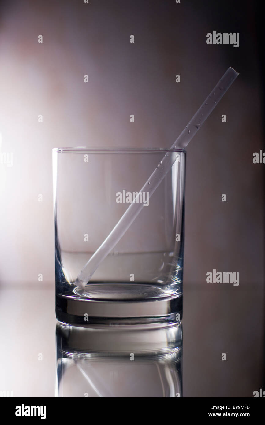 Empty glass and straw hi-res stock photography and images - Alamy