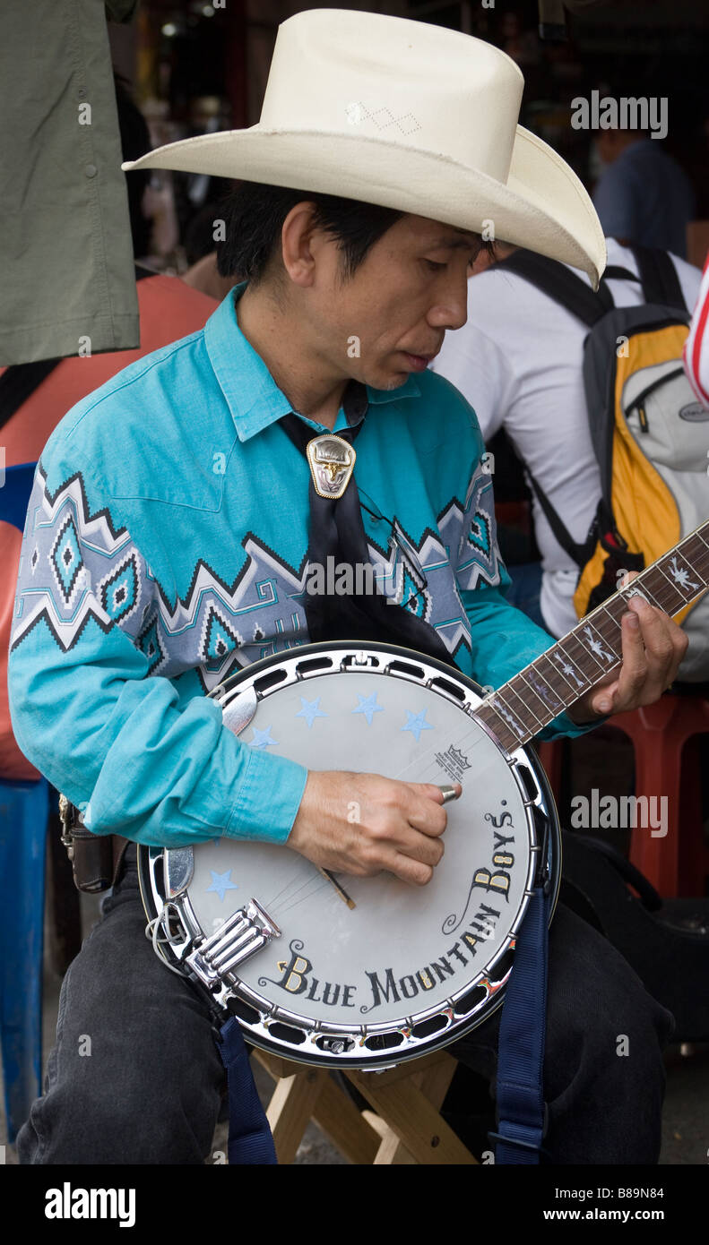 Banjo Playing Cowboy Chatuchak Weekend Market Bangkok Thailand Stock ...