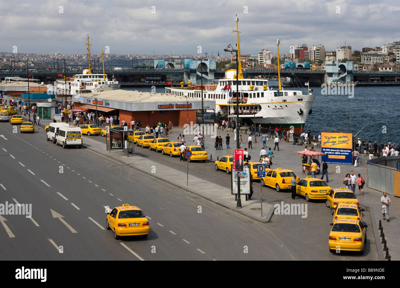 Taxis Eminonu Harbourside Istanbul Turkey Stock Photo - Alamy