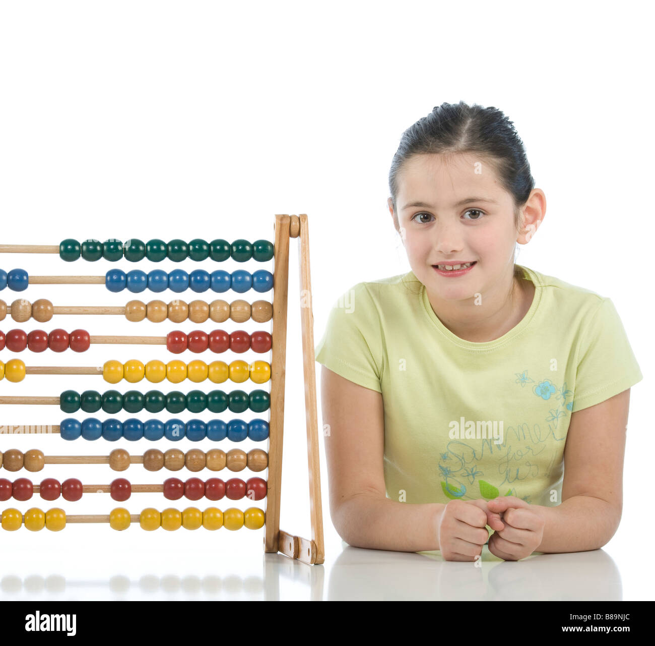 Girl using abacus Stock Photo - Alamy