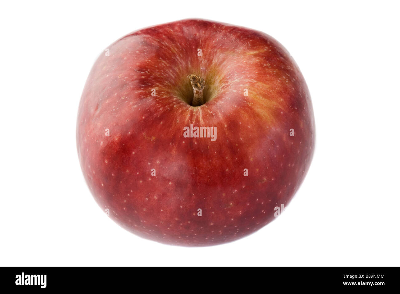 Red delicious apple view from above on a white background Shallow Depth ...