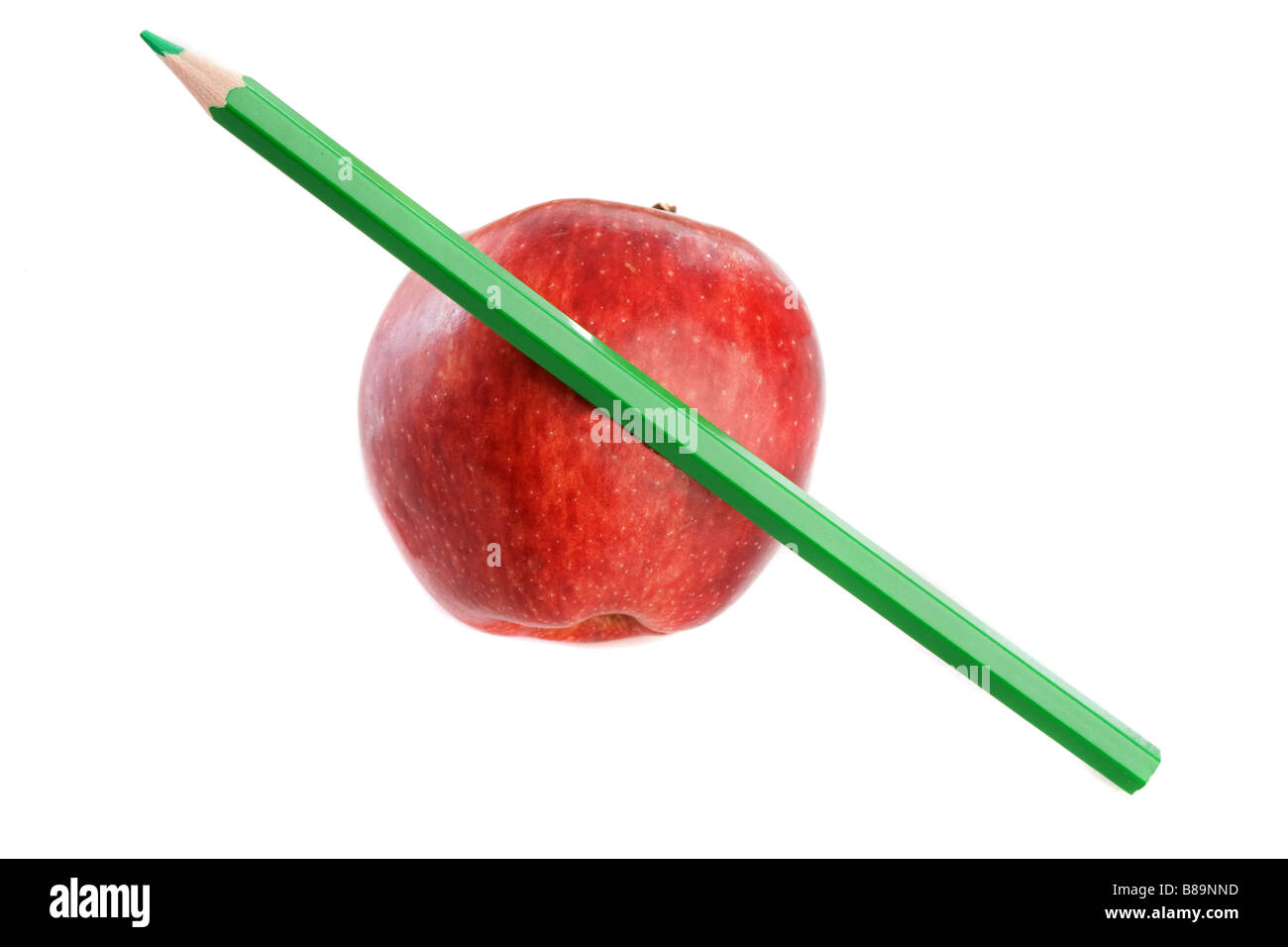 Red apple and pencil Cut Out Stock Images & Pictures - Alamy