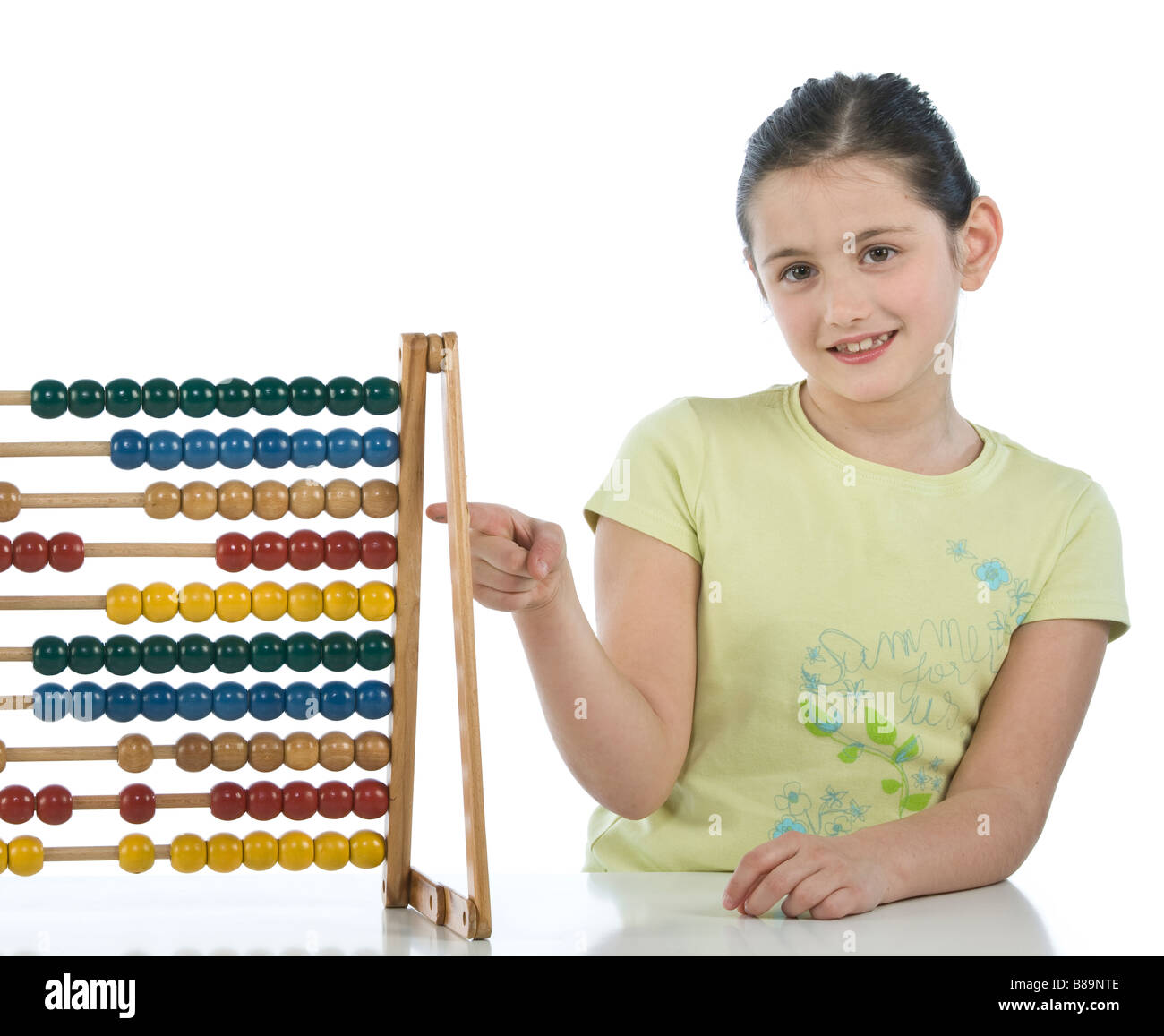 Girl using abacus Stock Photo - Alamy
