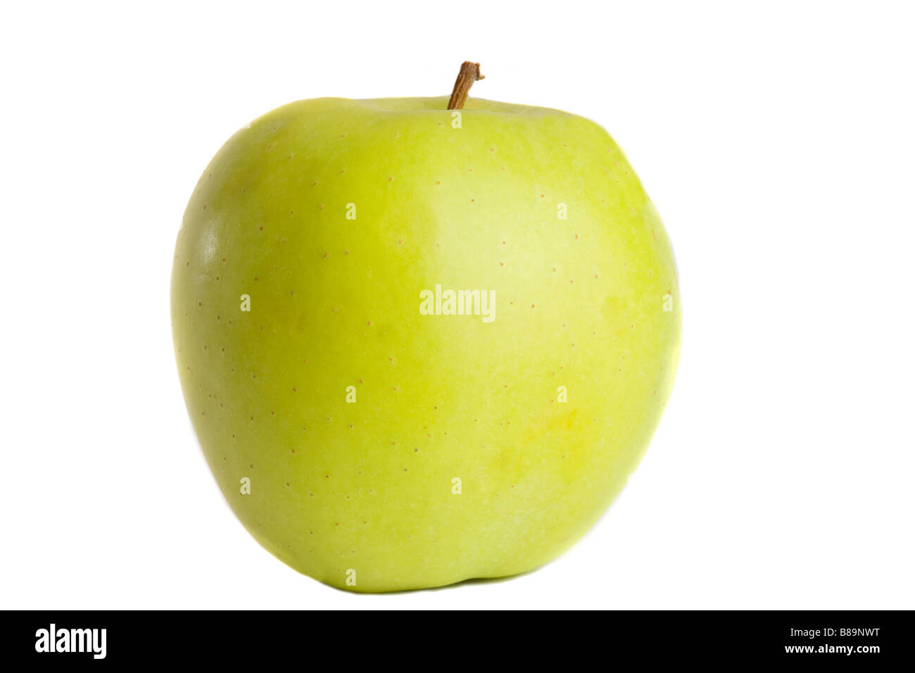 Green delicious apple on a white background Stock Photo - Alamy