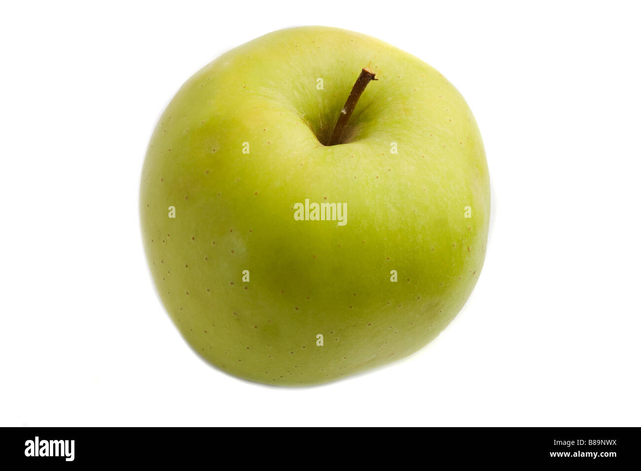 Green delicious apple on a white background Stock Photo - Alamy