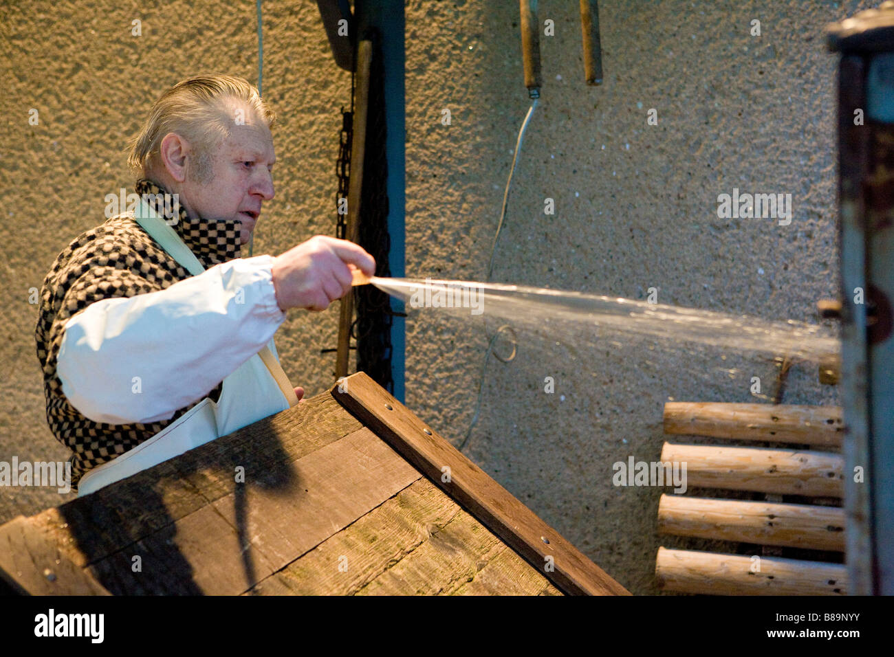 preparation for traditional pig sticking Czech Republic Stock Photo - Alamy
