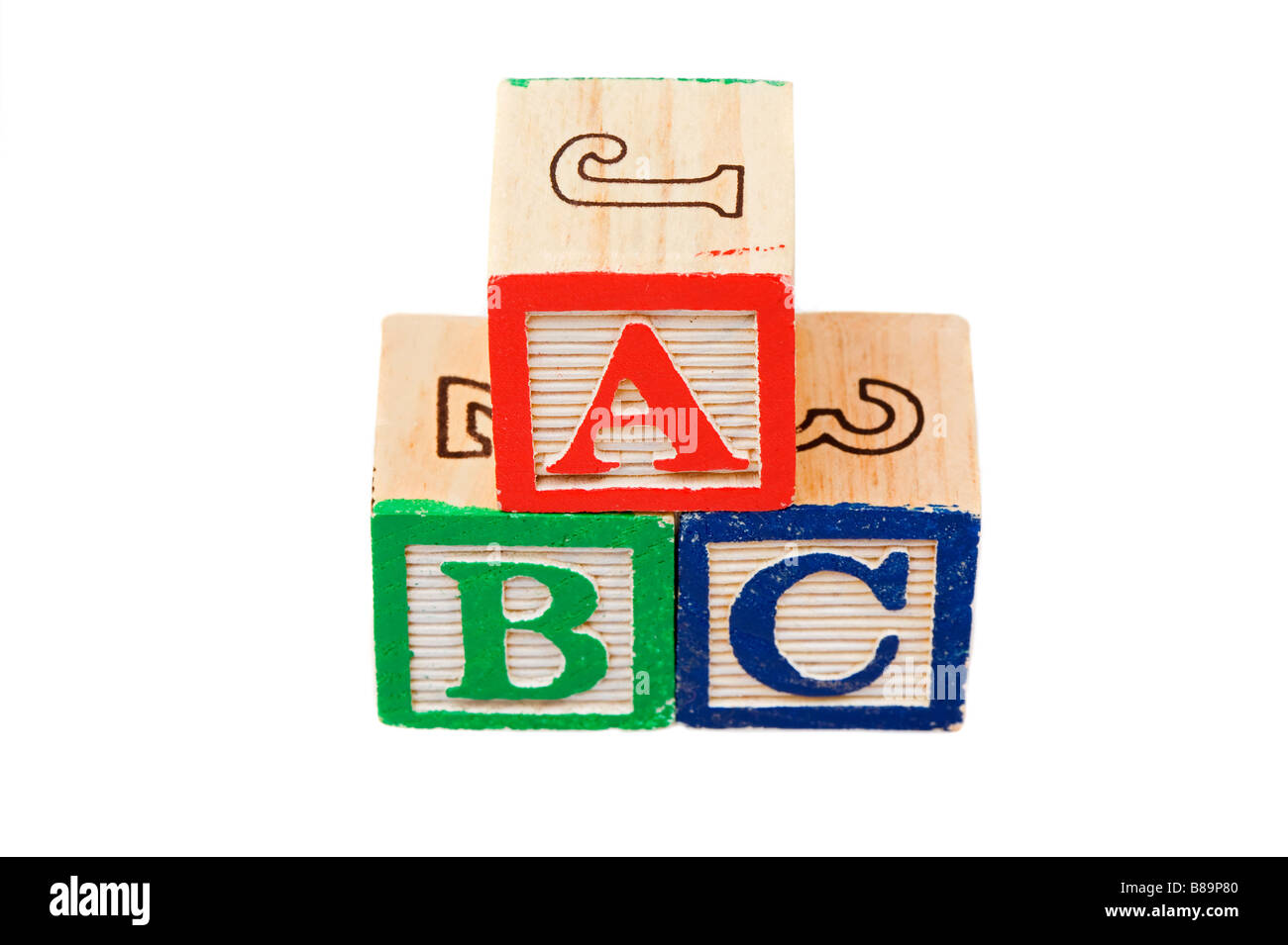 Alphabet learning blocks isolated over white Stock Photo - Alamy