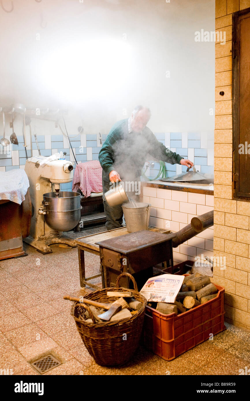 preparation for traditional pig sticking Czech Republic Stock Photo - Alamy