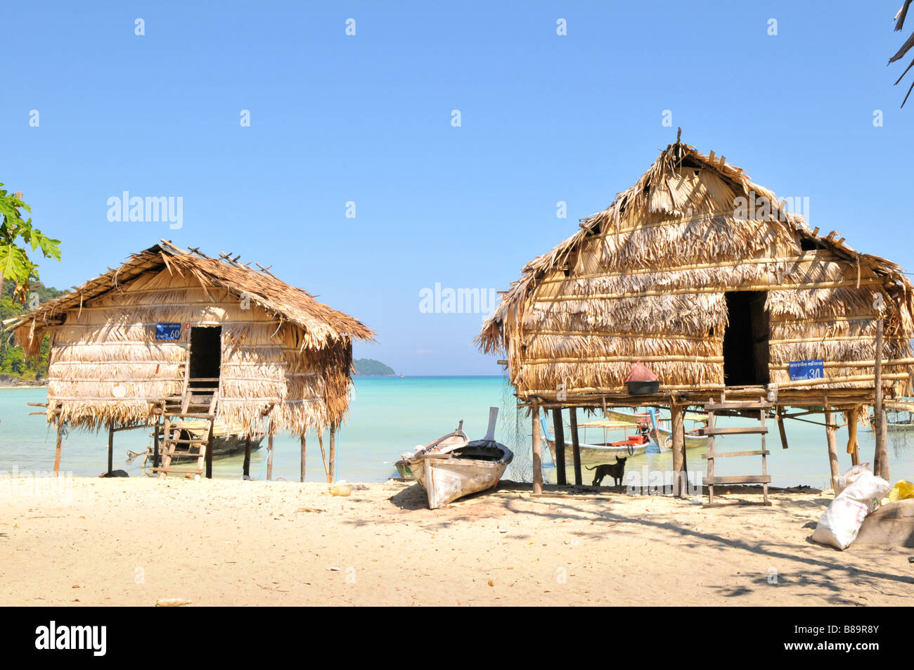 Sea Gypsy Moken House and boat,Koh Susin,PhangNga,Southern Thailand ...