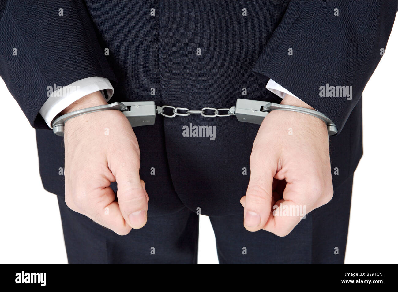 a businessman swindler a over white background Stock Photo - Alamy
