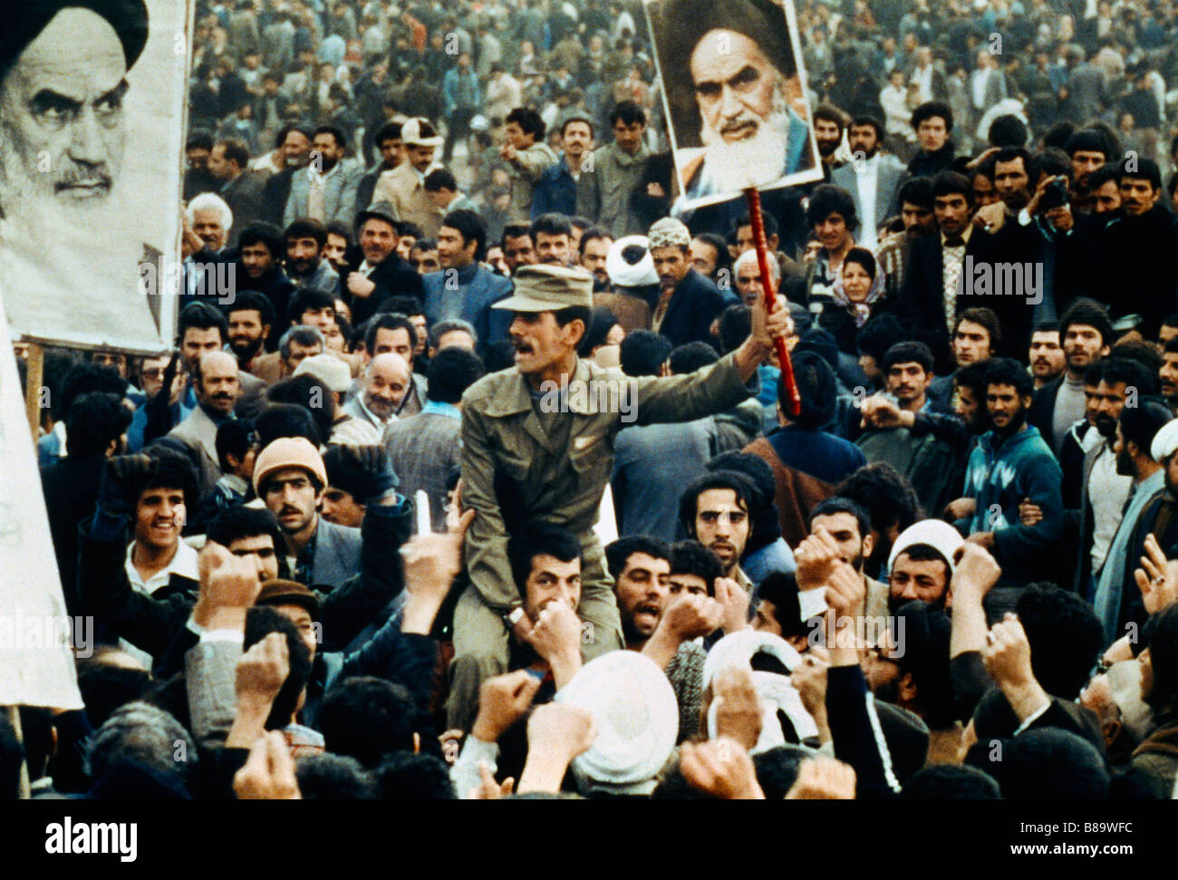 Tehran Iran Demonstration (jihad) Posters Of Ayatollah Stock Photo - Alamy