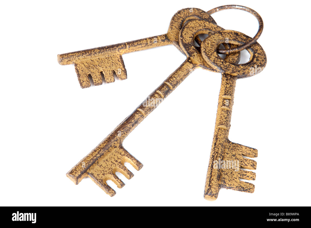 A photo of three keys a over white background Stock Photo - Alamy