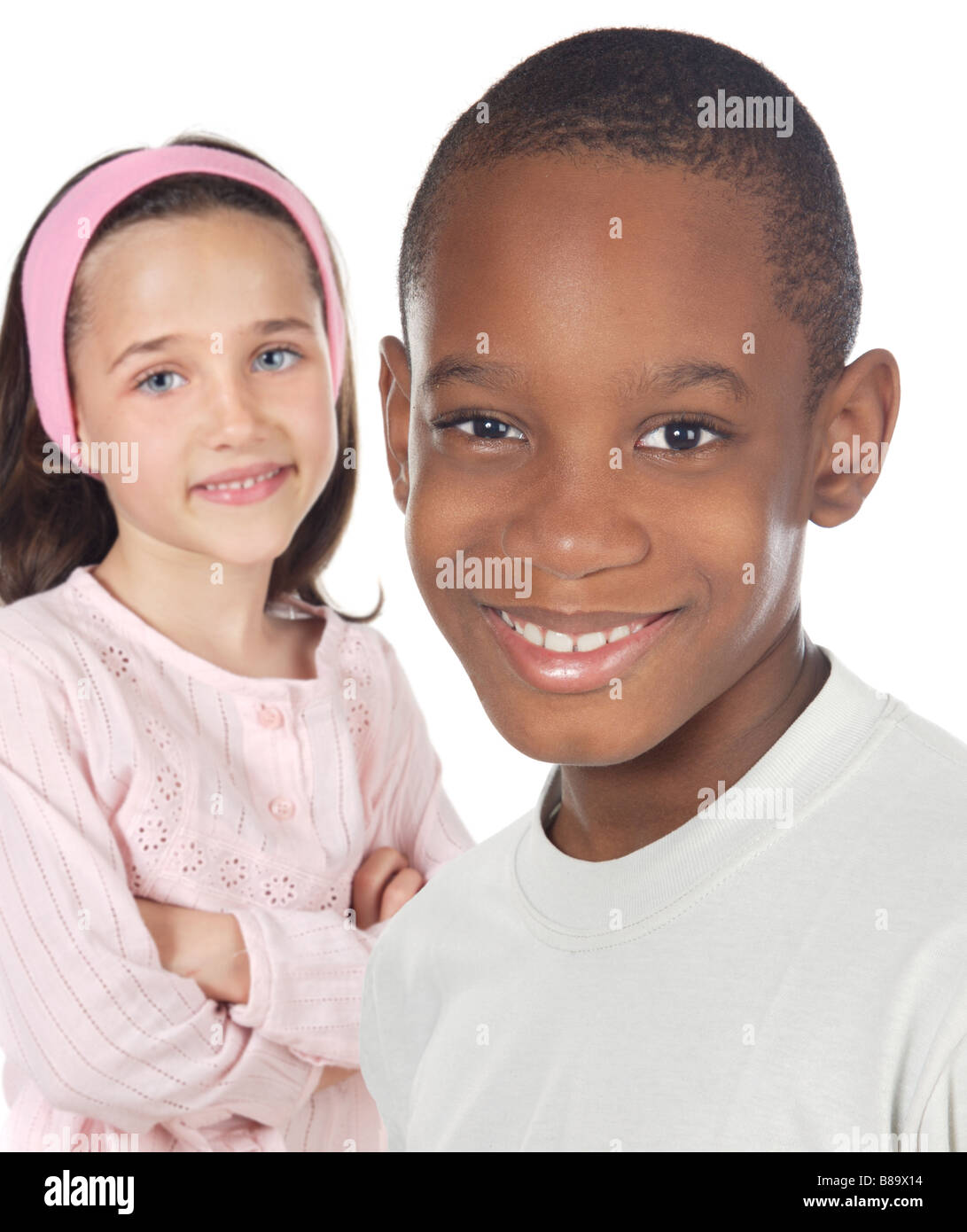 Children friends a over white background Stock Photo - Alamy