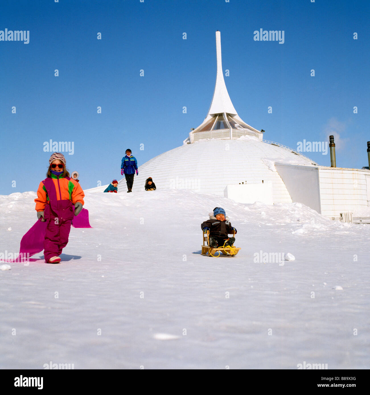 Iqaluit Nwt Canada Inuit Children In Snow St Judes Cathedral since ...