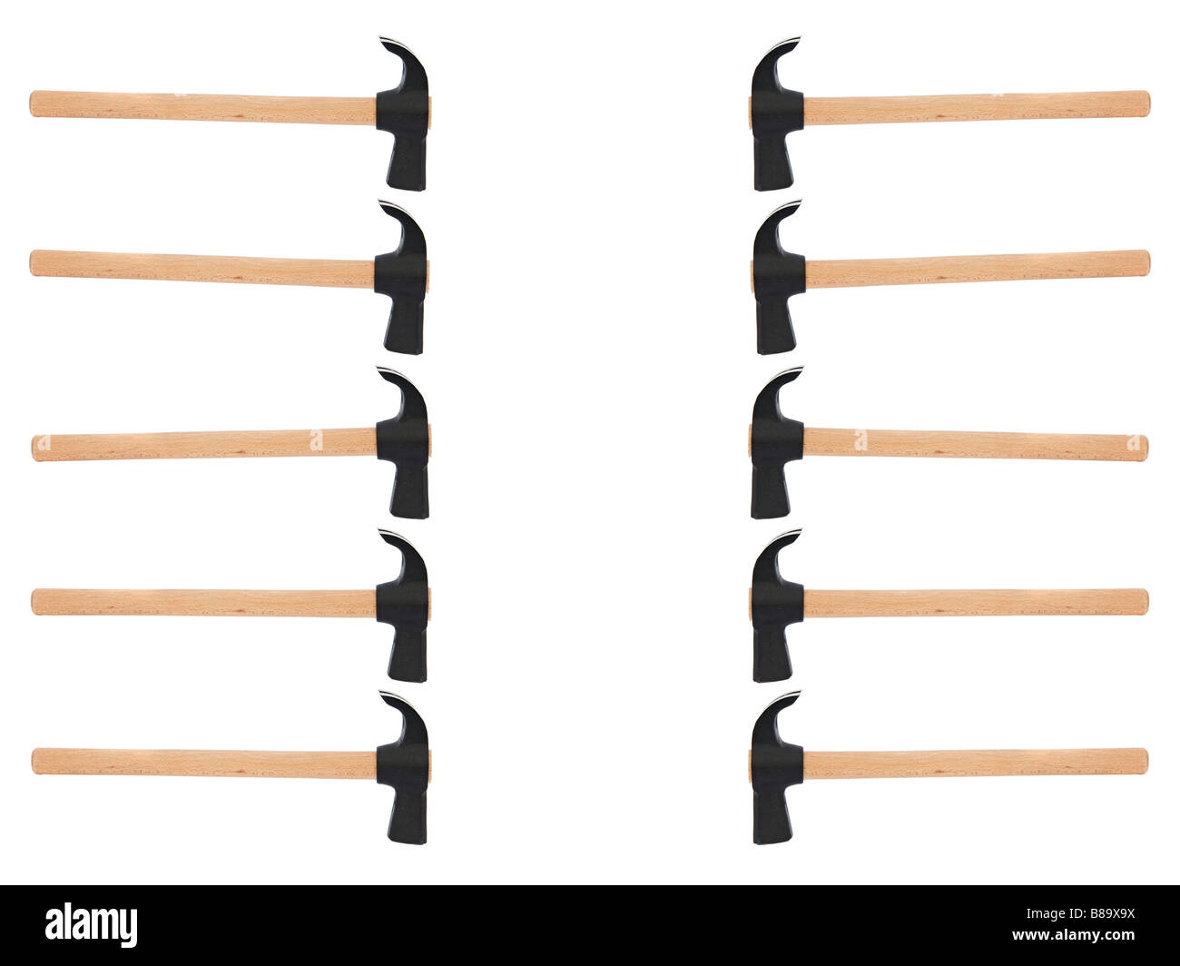 Ten hammers a over white background Stock Photo - Alamy