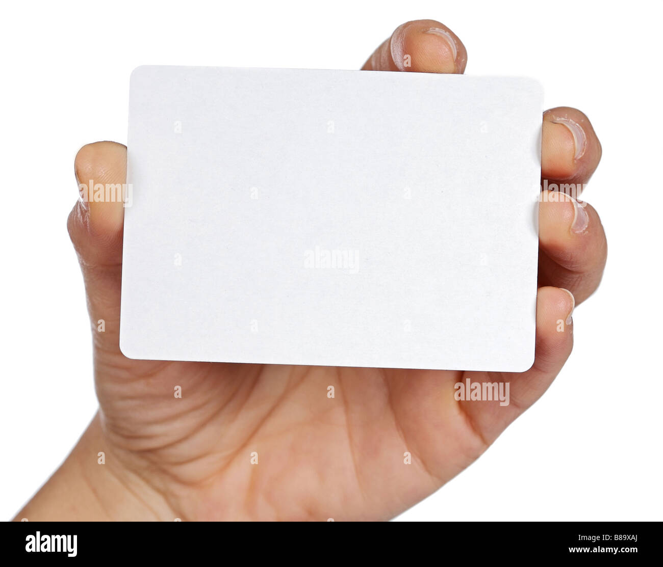 Post It and hand a over white background Stock Photo - Alamy