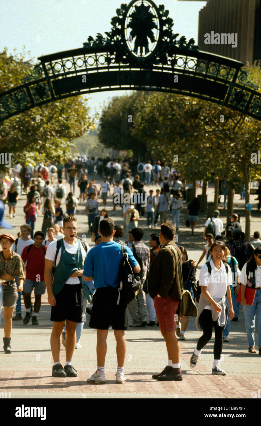 Students at Sather Gate at University of California Berkeley California ...