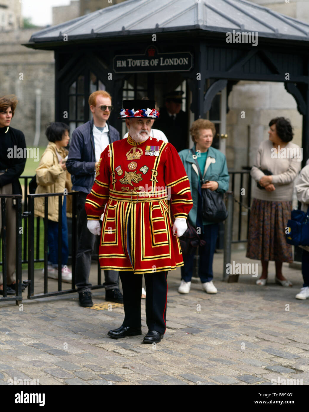 London England Tower Of London Beefeater In Ceremonial Dress Stock ...