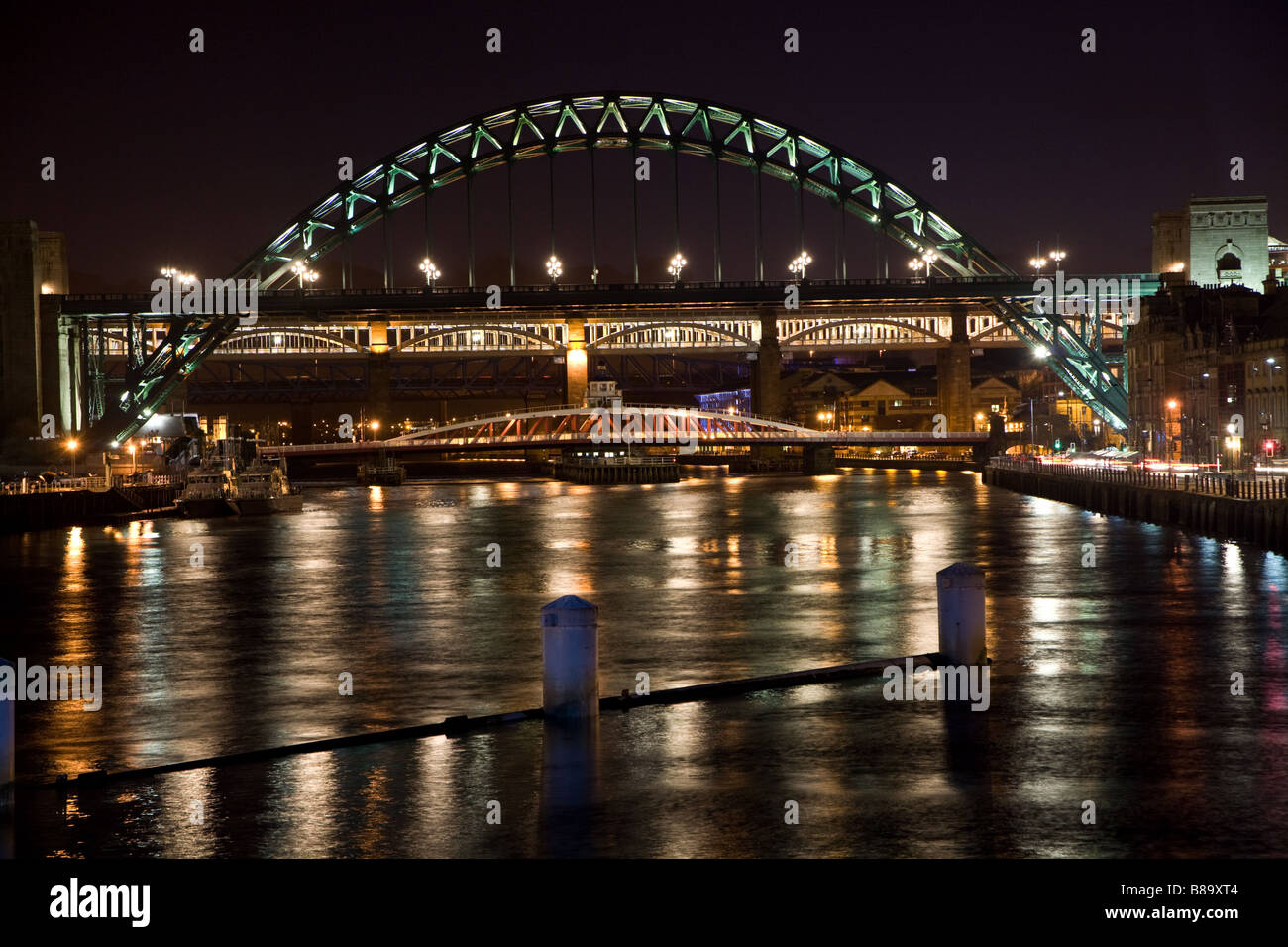 The River Tyne at night Stock Photo - Alamy