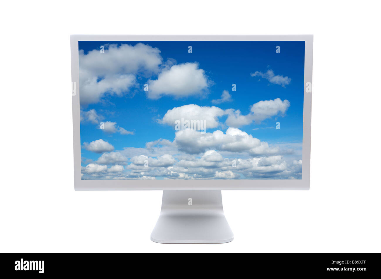LCD computer monitor over a white background Stock Photo - Alamy