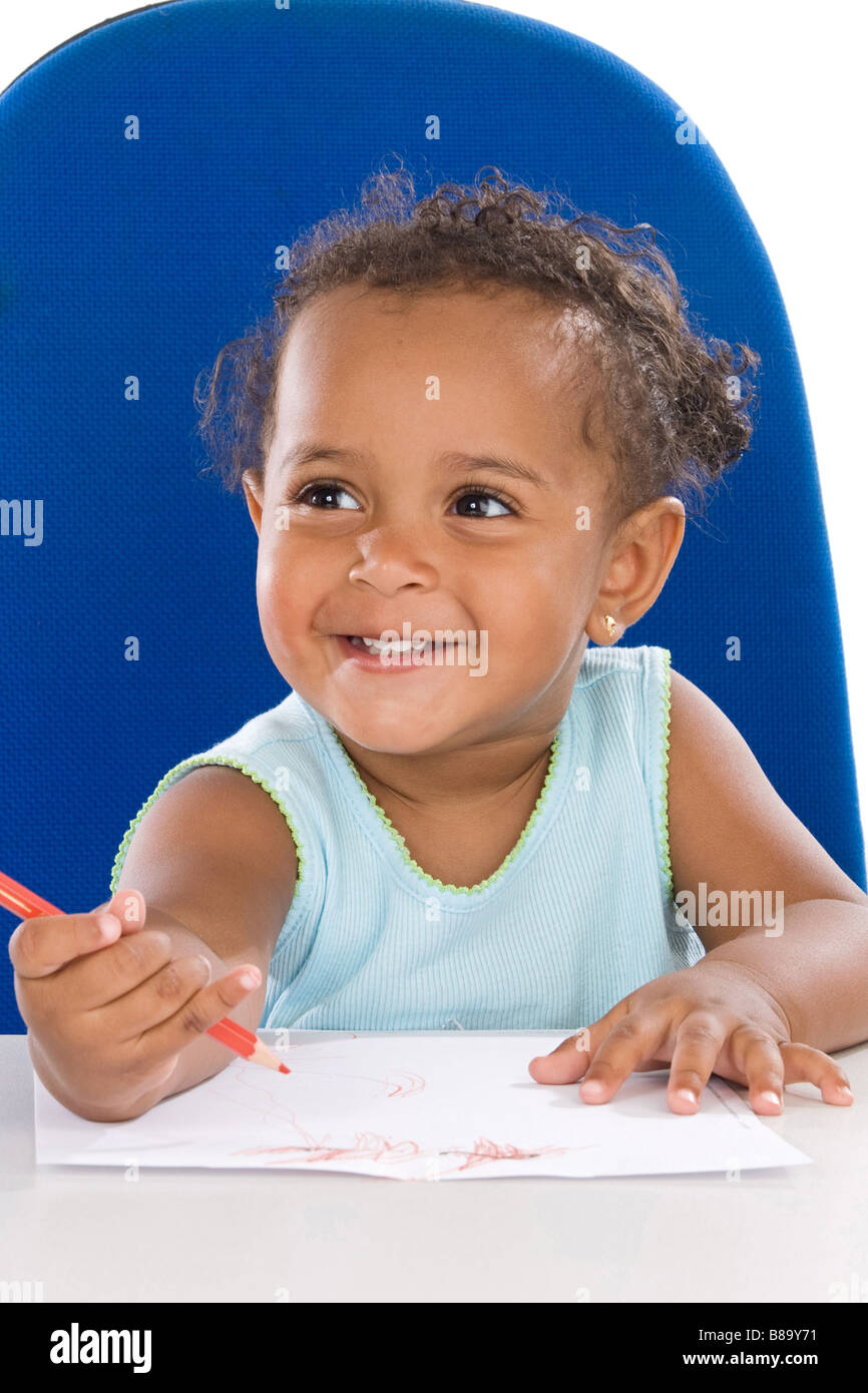 Adorable baby student a over white background Stock Photo - Alamy