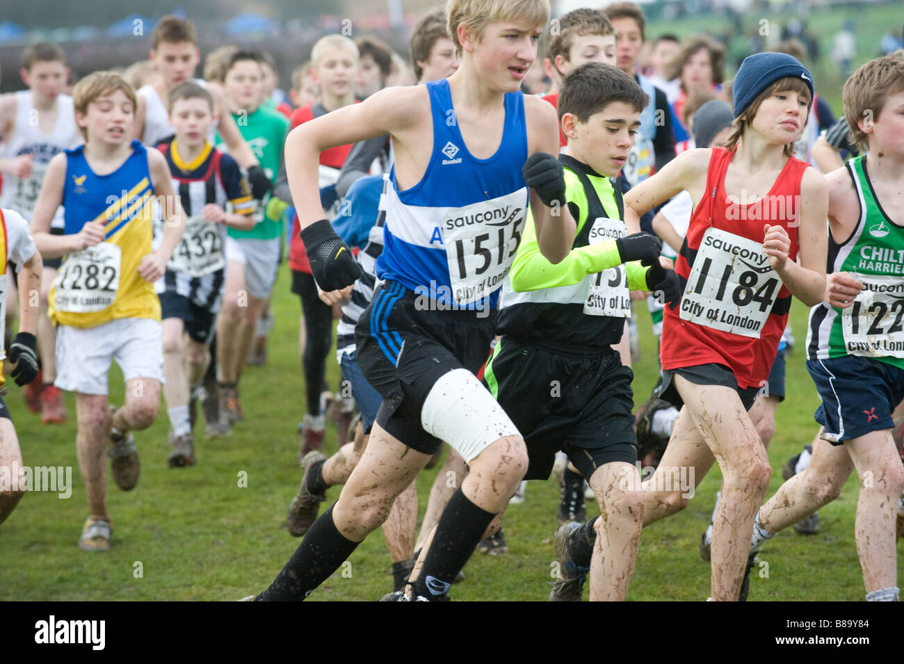 young athletes at start of cross country race Stock Photo - Alamy