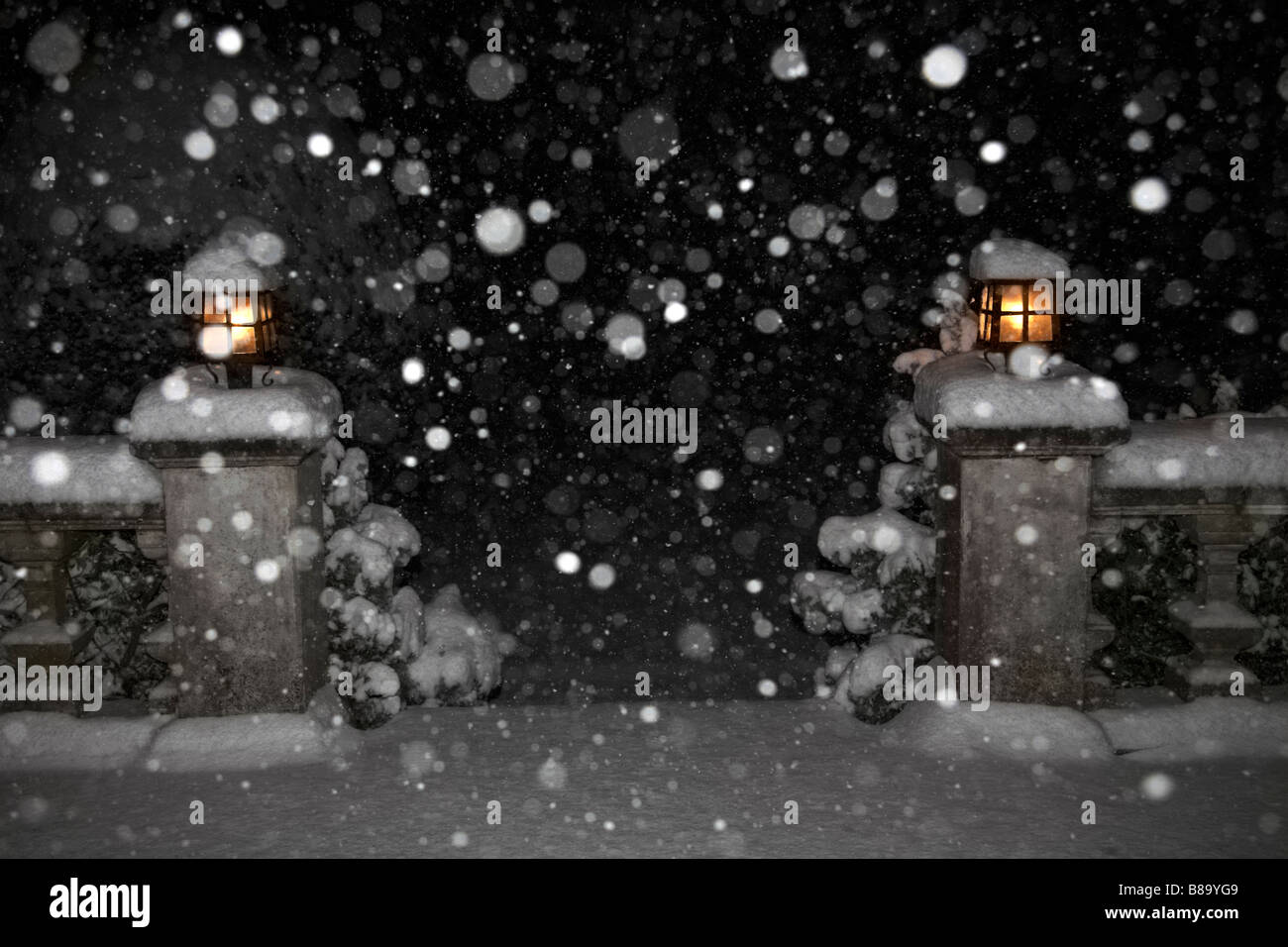 Photographing Snow Falling At Night