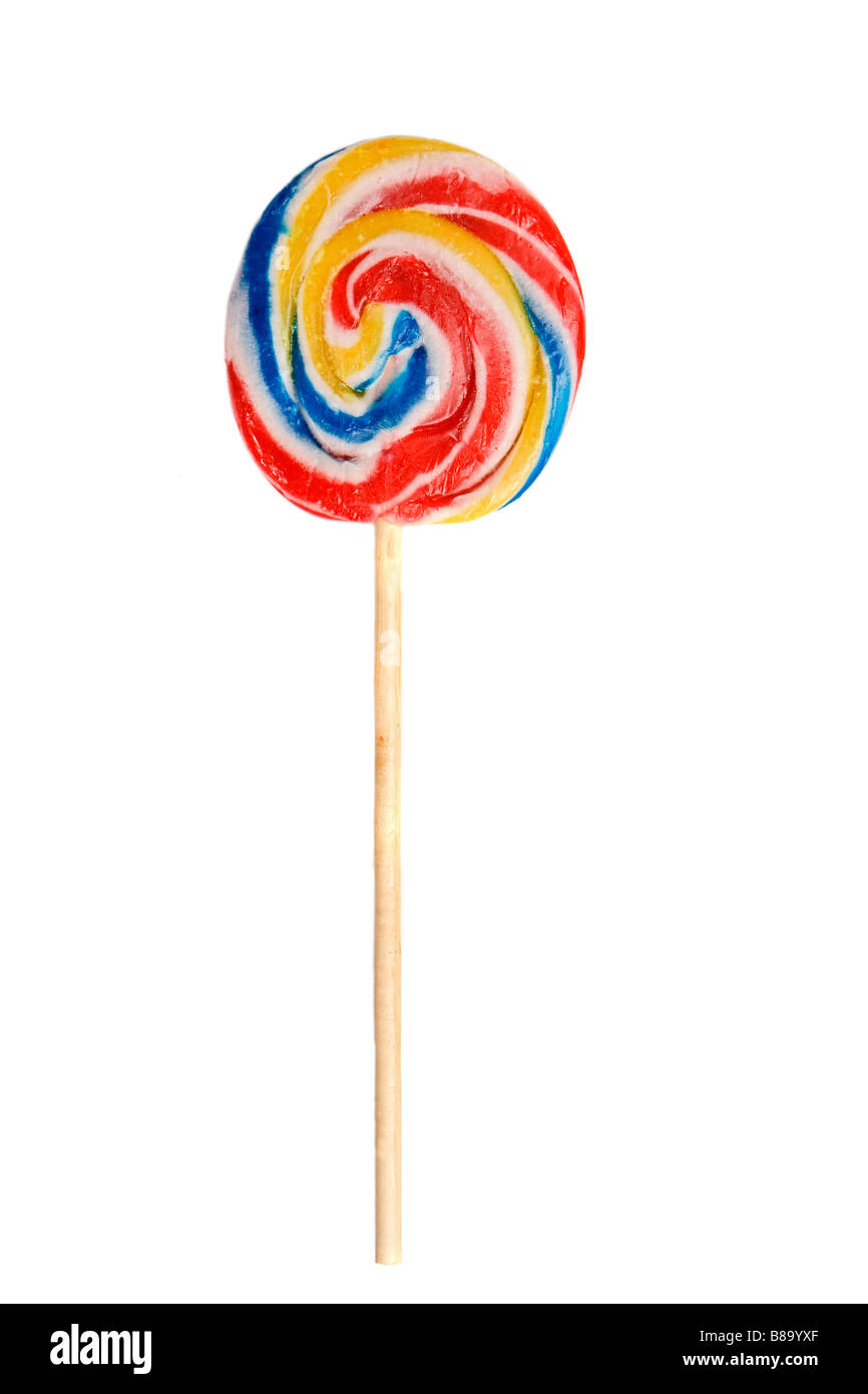 Delicious lollipop on a over white background Stock Photo - Alamy