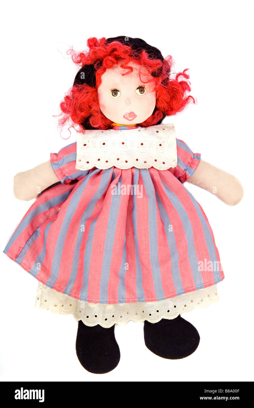 Beautiful rag doll on a white background Stock Photo - Alamy