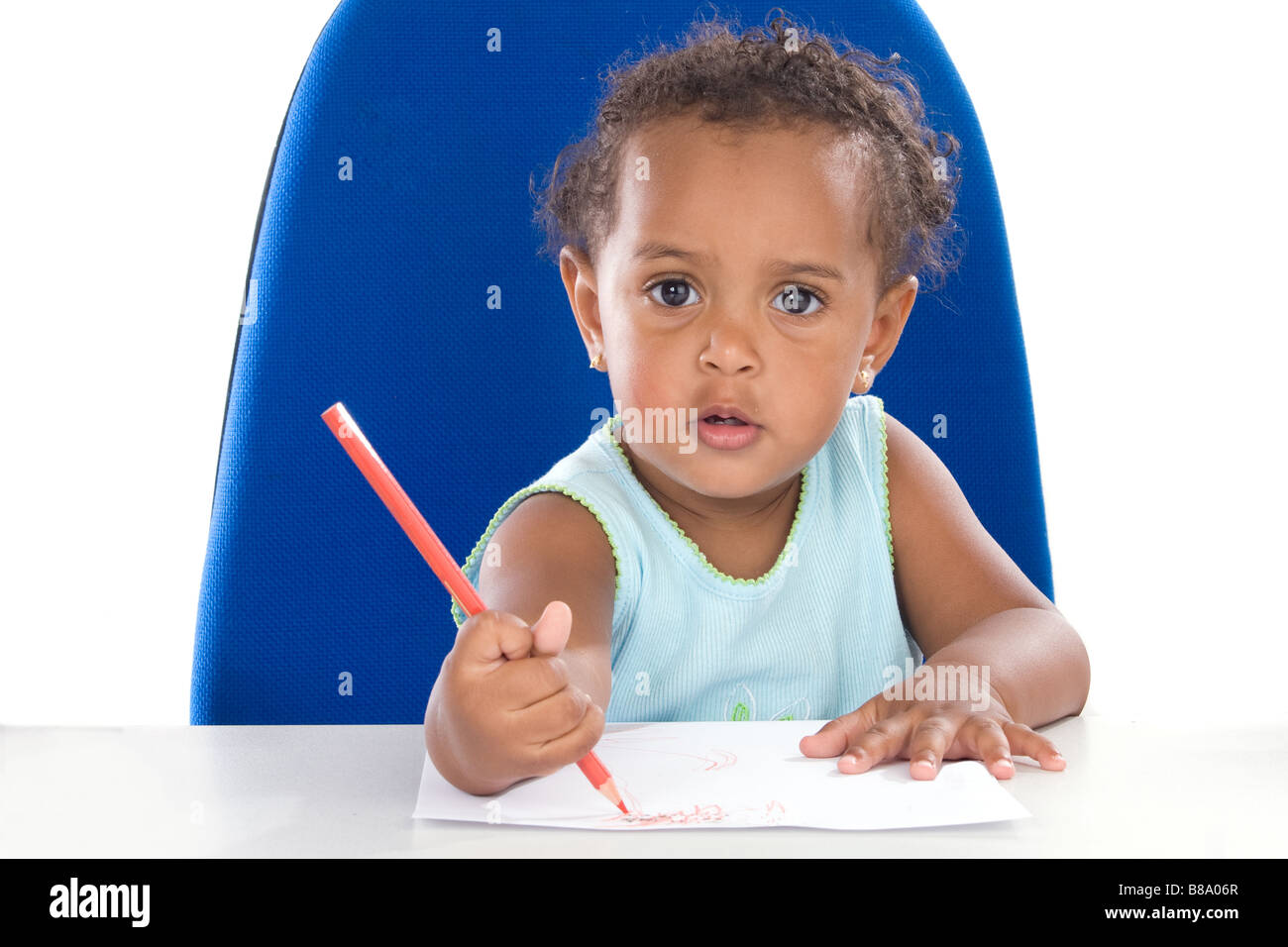 adorable baby student a over white background Stock Photo - Alamy