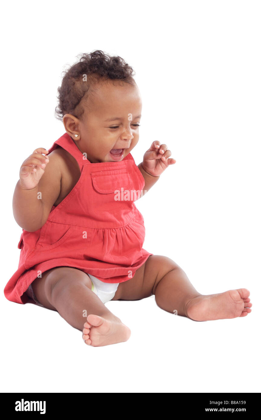 Photo of toddler smiling a over white background Stock Photo - Alamy