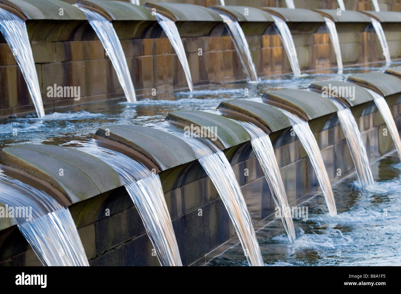 Water feature Sheffield Station Sheffield South Yorkshire England Stock ...
