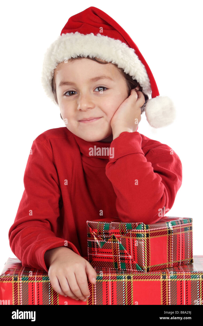 Photo of an adorable boy in christmas Stock Photo - Alamy