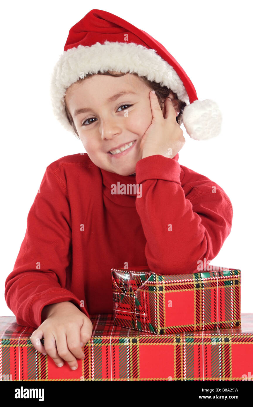 Photo of an adorable boy in christmas Stock Photo - Alamy