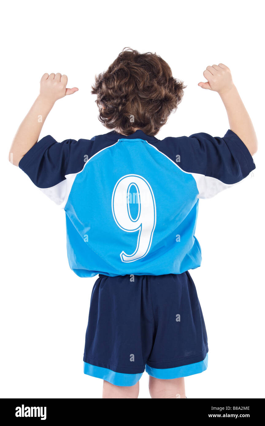 Child with number nine a over white background Stock Photo - Alamy